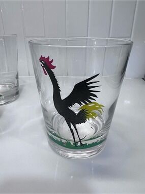 federal glass | Dining | Vintage Federal Crowing Black Rooster Lowball ...